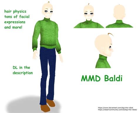 Mmd Baldi Model Dl By Digi The Robot On Deviantart