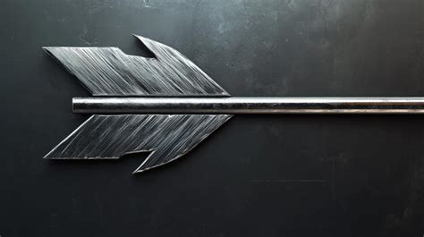 A Sleek Minimalist Arrow With A Brushed Metal Texture The Design Includes A Subtle Gradient