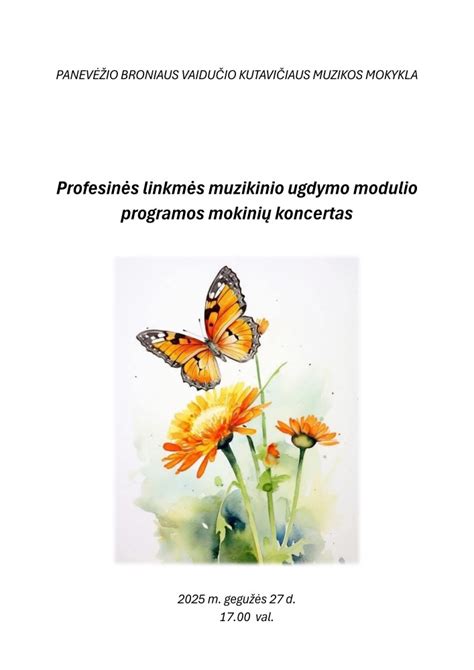 Profesinės Linkmės Muzikinio Ugdymo Modulio Programos Mokinių Koncertas