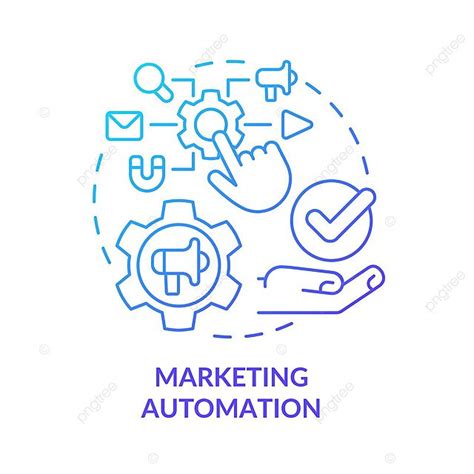 Marketing Automation Blue Gradient Concept Icon Optimization Data Lineart Vector Optimization