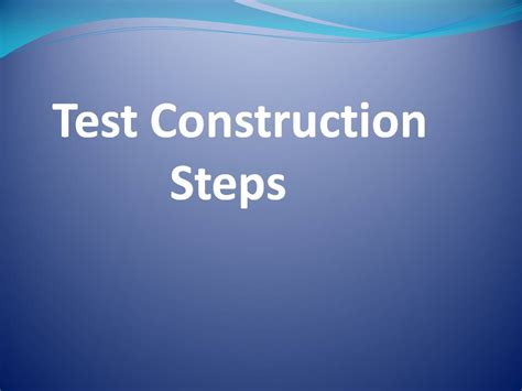 Psychological Test Construction Steps Health With Hamdani