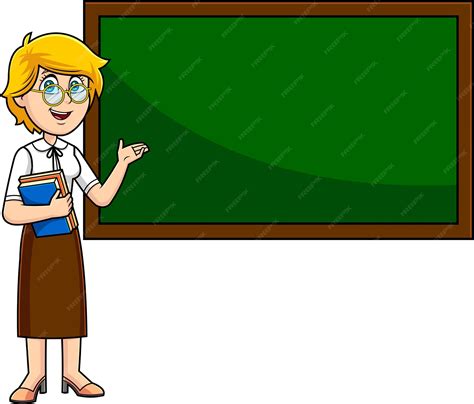 Premium Vector Female Teacher Cartoon Character Holding A Textbooks