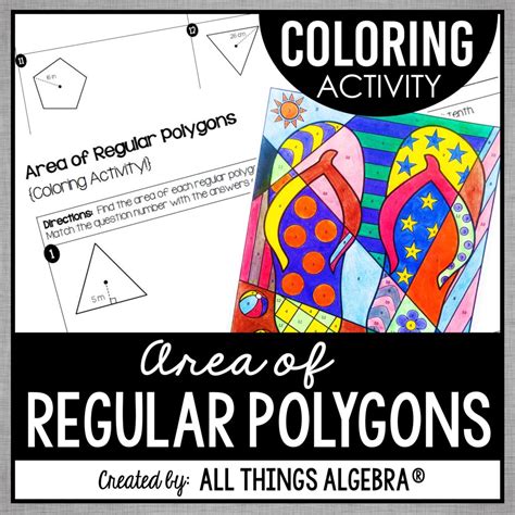 Area Of Regular Polygons Coloring Activity All Things Algebra®