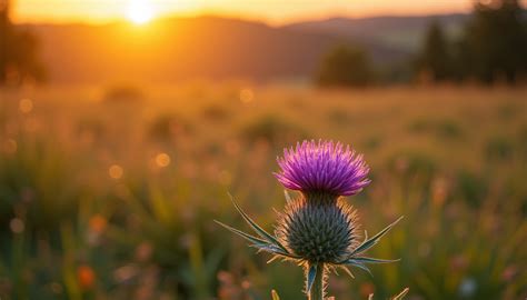 Free Sunrise Wild Thistle Image Thistle Wildflower Purple