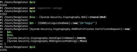 [system security cryptography x509certificates certificaterequest] new crashes pwsh 7 rc 3 on