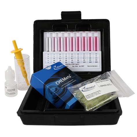 Chlorine Hr Chemets® Test Kit 0 2000 Ppm Chemetrics Llc
