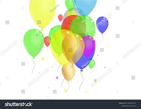 Multicolor Ballon Background White Vector Surprise Stock Vector