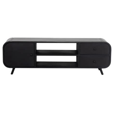 Tv Meubel Zwart Metaal 45x160x50cm Retro Tv Meubel Leen Bakker