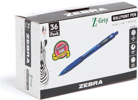 Zebra Pen Z Grip 25236 Lot De 36 Stylos à Bille Rétractables Encre