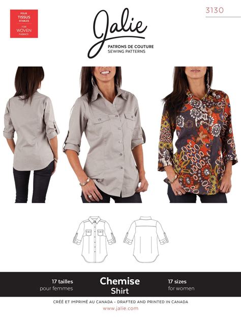 Sewing Pattern Jalie 3130 Womens Shirt