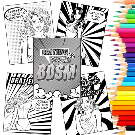 Bdsm Coloring Pages Adult Kinky Mature Coloring Book Bratting