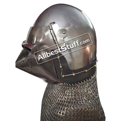 Medieval Houndskull Bascinet Made From Heavy 14 Gauge Steel
