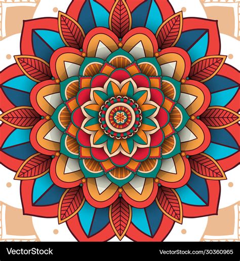 Colorful Mandala Patterns Design Royalty Free Vector Image