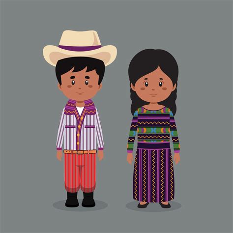 Couple Character Wearing Guatemala National Dress 30511039 Vector Art