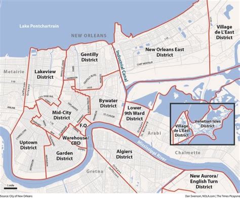 New Orleans Districts Map New Orleans Uptown Neighborhoods Map