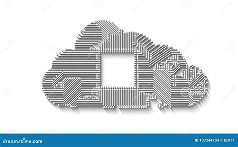 Circuit Cloud Computing Stock Vector Illustration Of Pattern 107244704