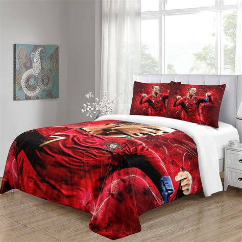 Cr7 Cristiano Ronaldo Bedding Set Pattern Quilt Duvet Cover Ebuycosuk
