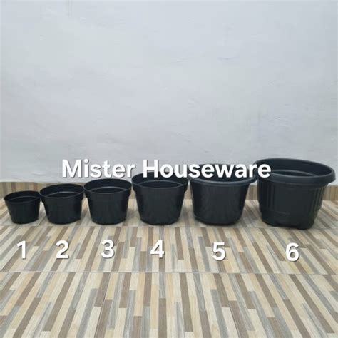 Jual Pot Bunga Plastik Hitam Anti Pecah Lengkap Ukuran Tahan Jemur Shopee Indonesia