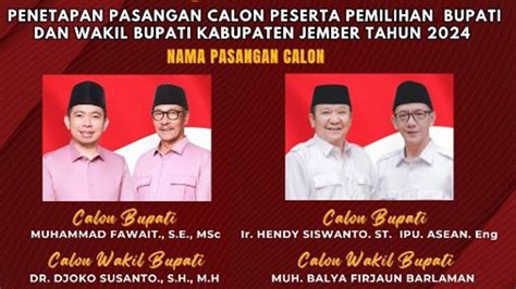 Hasil Real Count Kpu Pilkada Jember 2024 Perolehan Suara Fawait Djoko