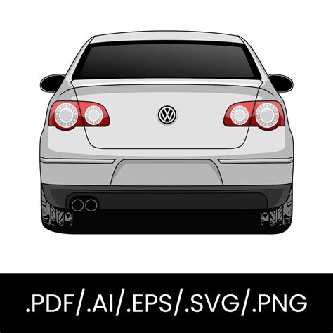 Volkswagen Passat B6 Vector Art Svgaiepspngpdf4k Etsy