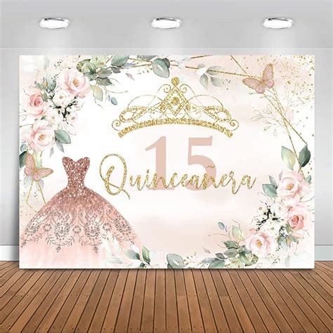 Custom Quinceanera Birthday Backdrop For Sweet Girl Mis Quince Anos