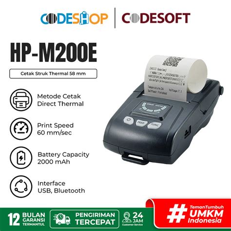 Promo Printer Kasir Codesoft Hpm 200e Printer Portable Usbbluetooth