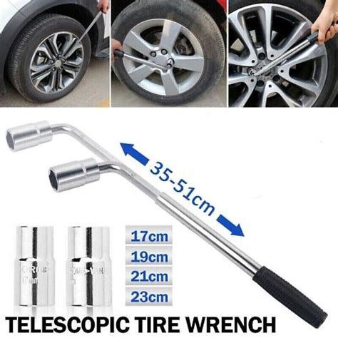 Telescopic Extendable Wheel Brace And Socket Set 17 19 21 23mm Car