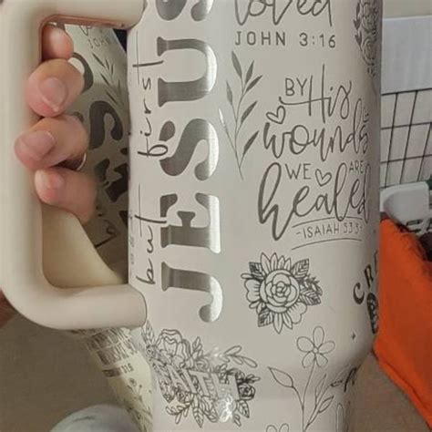 Bible Verses Engraved Tumbler Cup Holder Friendly Travel Mug Vacuum