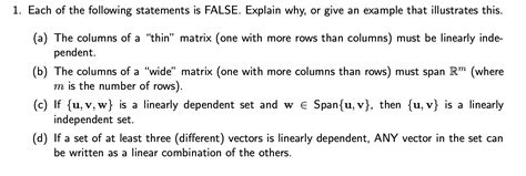 solved 1 each of the following statements is false explain