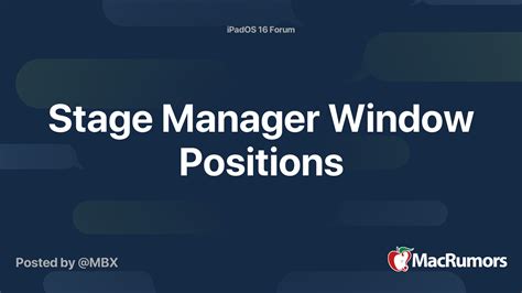 Stage Manager Window Positions Macrumors Forums