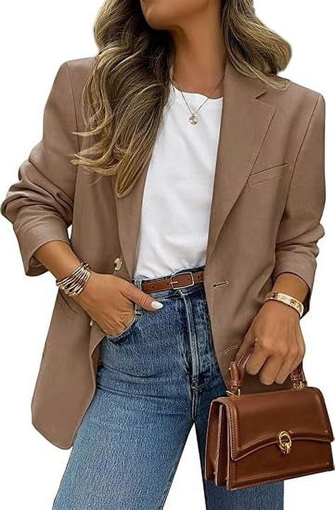 Prettygarden 2025 Blazers For Women Business Casual Long Sleeve Lapel