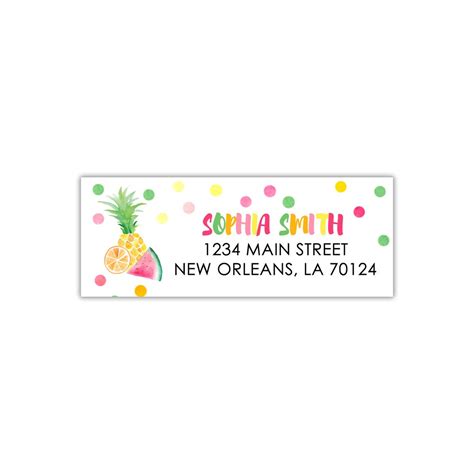 Fruit Return Address Labels Colorful Address Labels For Envelopes