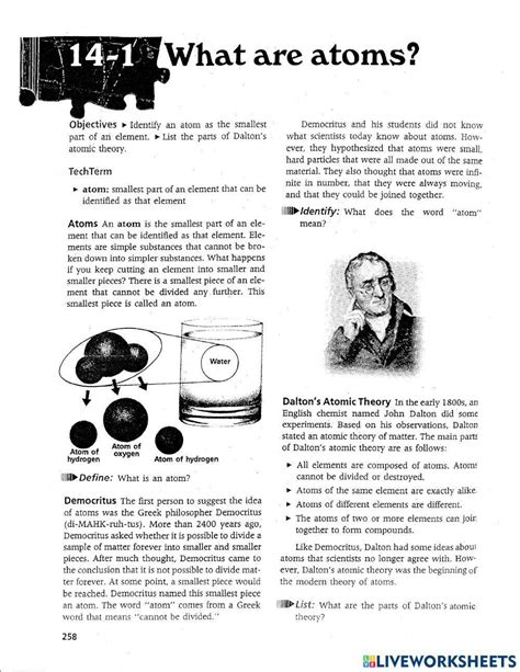 Identify The Atom Worksheet Engaging Activities For Learning Atomic