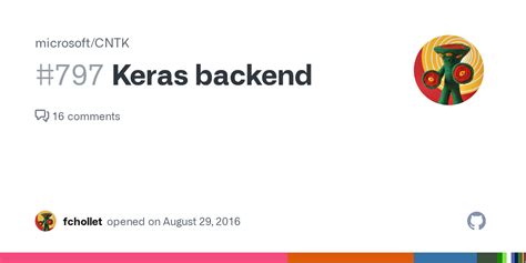 Keras Backend · Issue 797 · Microsoftcntk · Github