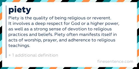 Piety Definition Meaning And Examples In English