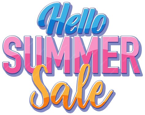 Free Vector Hello Suumer Sale Text For Banner Or Poster Design