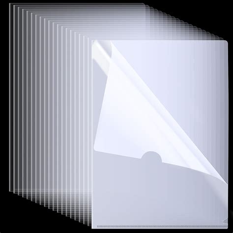 50 Pack Clear Folders For Documents Plastic Folders