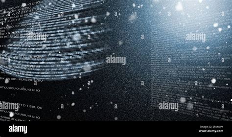 white writing on black background computer code program coding and technology concept stock