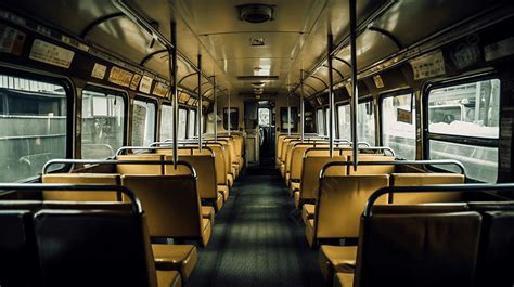 Bus Inside With Empty Seats And A Small Window Background Bus Interior Image Hd Photography