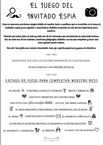 El Juego Del Espía En Tu Boda Plantilla Descargable Camaras Desechables Boda Ideas Para