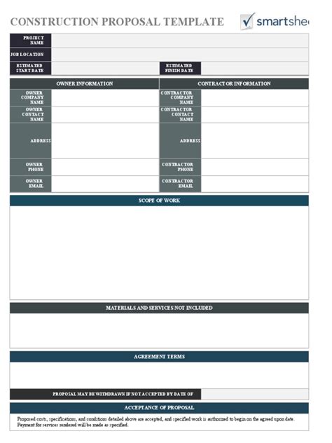 Construction Job Proposal Template