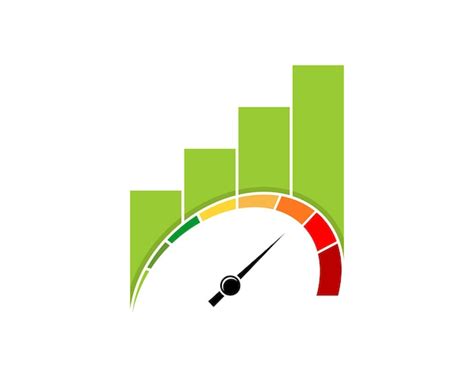 Premium Vector Speedometer Indicator With Chart Growth Up On Top