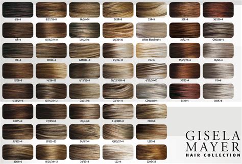 Gisela Mayer Colour Charts Valentine Wigs