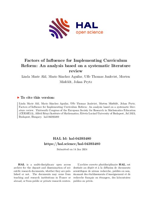 Pdf Factors Of Influence For Implementing Curriculum Reform An