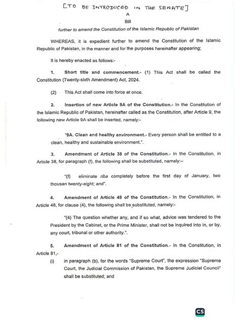 26th Constitutional Amendment Bill Pdf