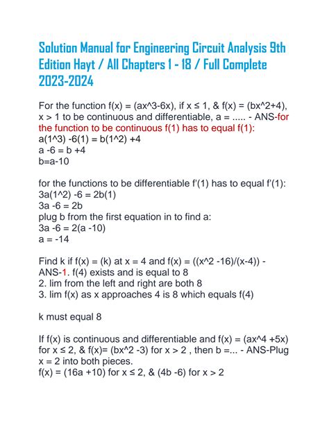 Solution Solution Manual For Engineering Circuit Analysis 9th Edition