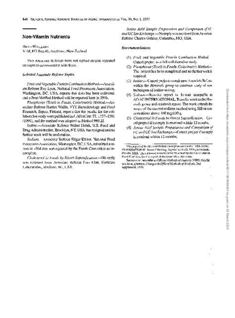 Pdf Non Vitamin Nutrients