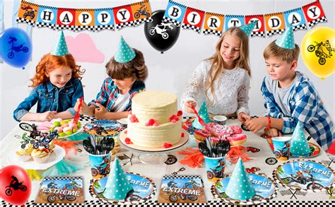 Motorcycle Birthday Supplies 98pcs Motorcycle Birthday
