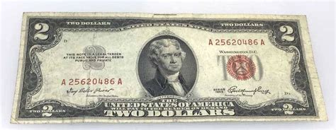 Series 1953 Red Seal 2 Dollar Bill