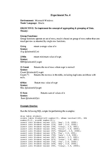 Lab Assignment 1 Dbms Queries And Modifications Studocu
